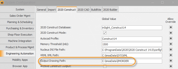 Configure Database Server for 2020 Construct – Insight