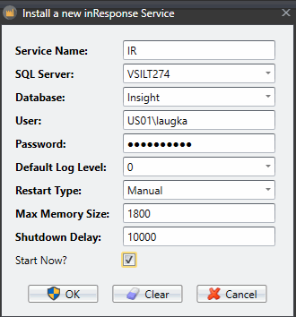 Install Inresponse Services – Insight