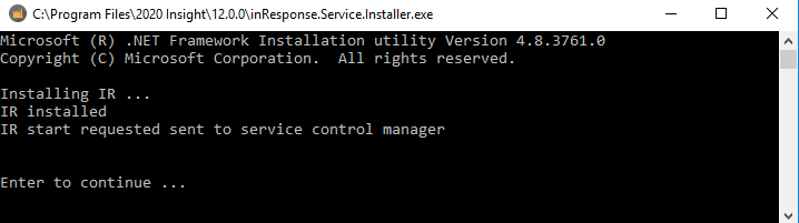 Install Inresponse Services – Insight